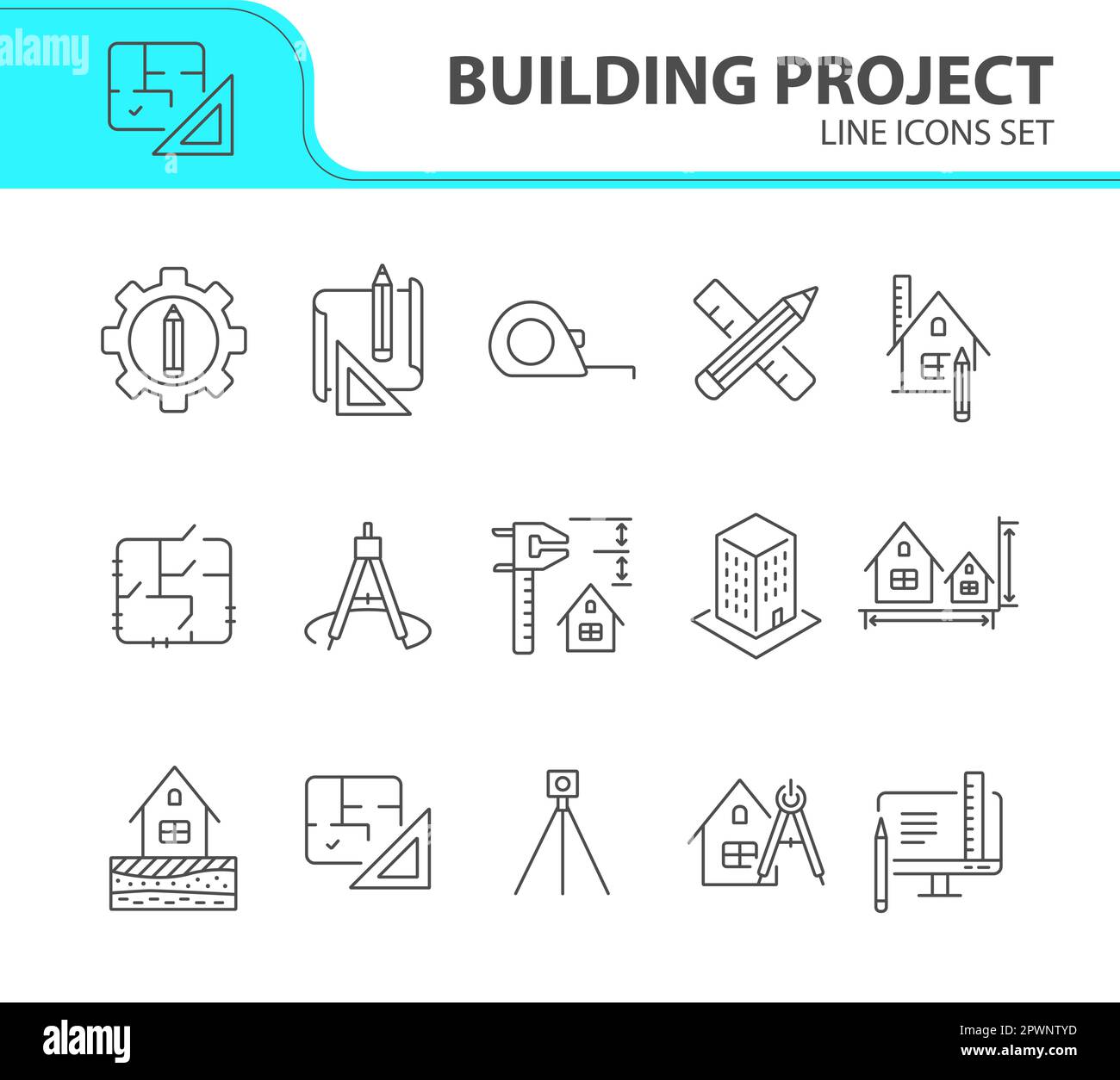Computer line drawing building Stock Vector Images - Alamy