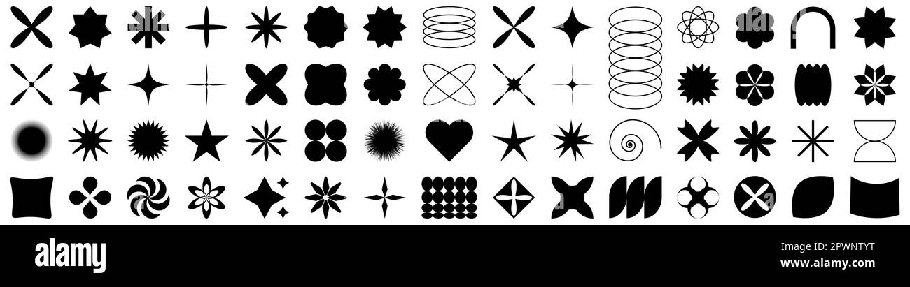 Set of brutalist abstract geometric shapes. Trendy minimalist basic figures. Vector illustration ...