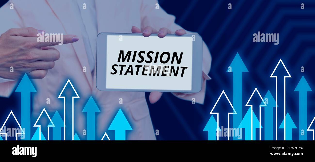 Handwriting text Mission Statement, Concept meaning Formal summary of ...