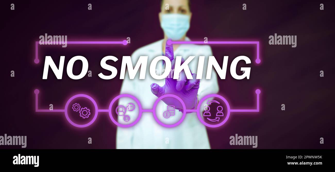 Writing displaying text No Smoking, Business idea using tobacco is ...