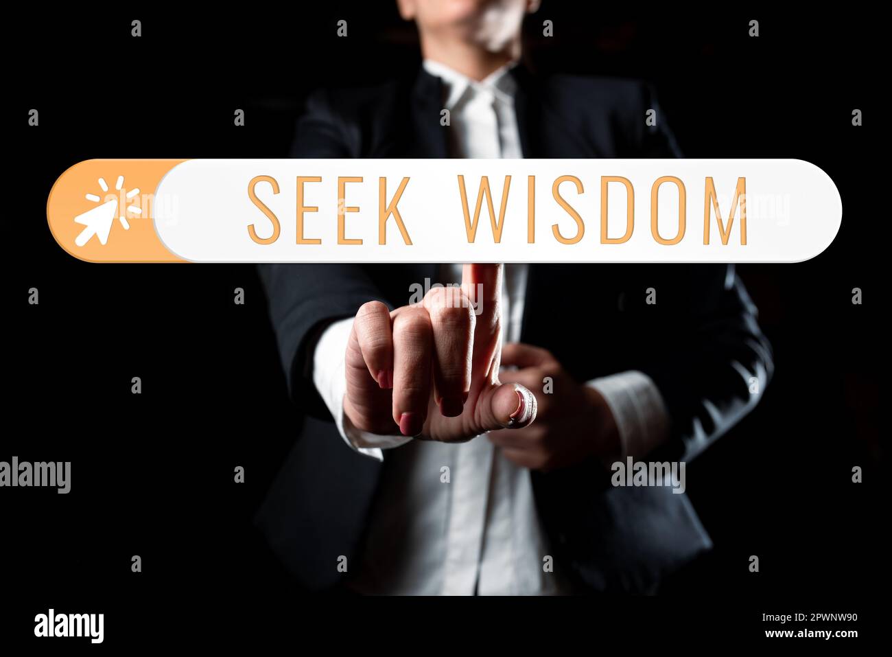 Conceptual display Seek Wisdom, Business idea Looking for the real ...