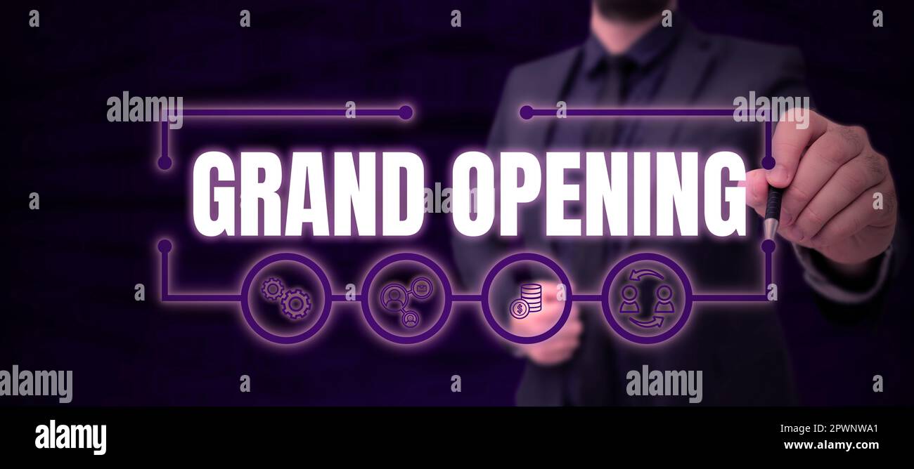 Writing displaying text Grand Opening, Word for Ribbon Cutting New ...