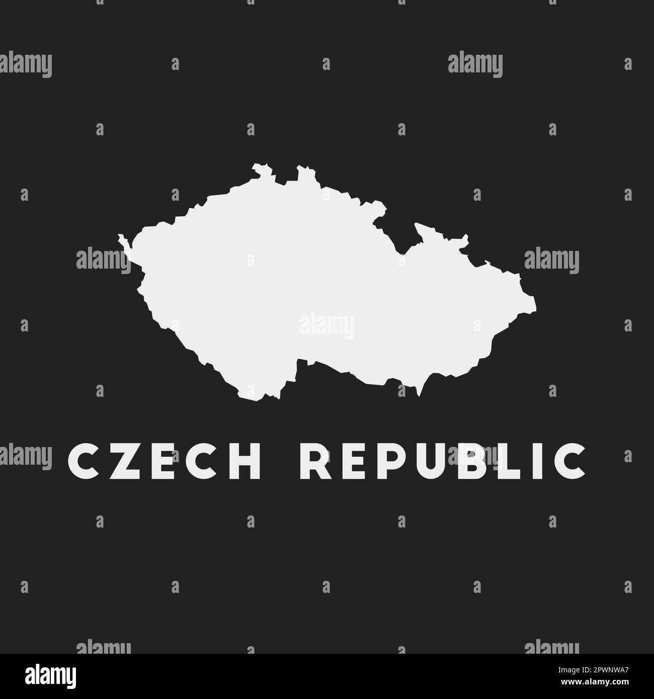 Czech Republic icon. Country map on dark background. Stylish Czech ...