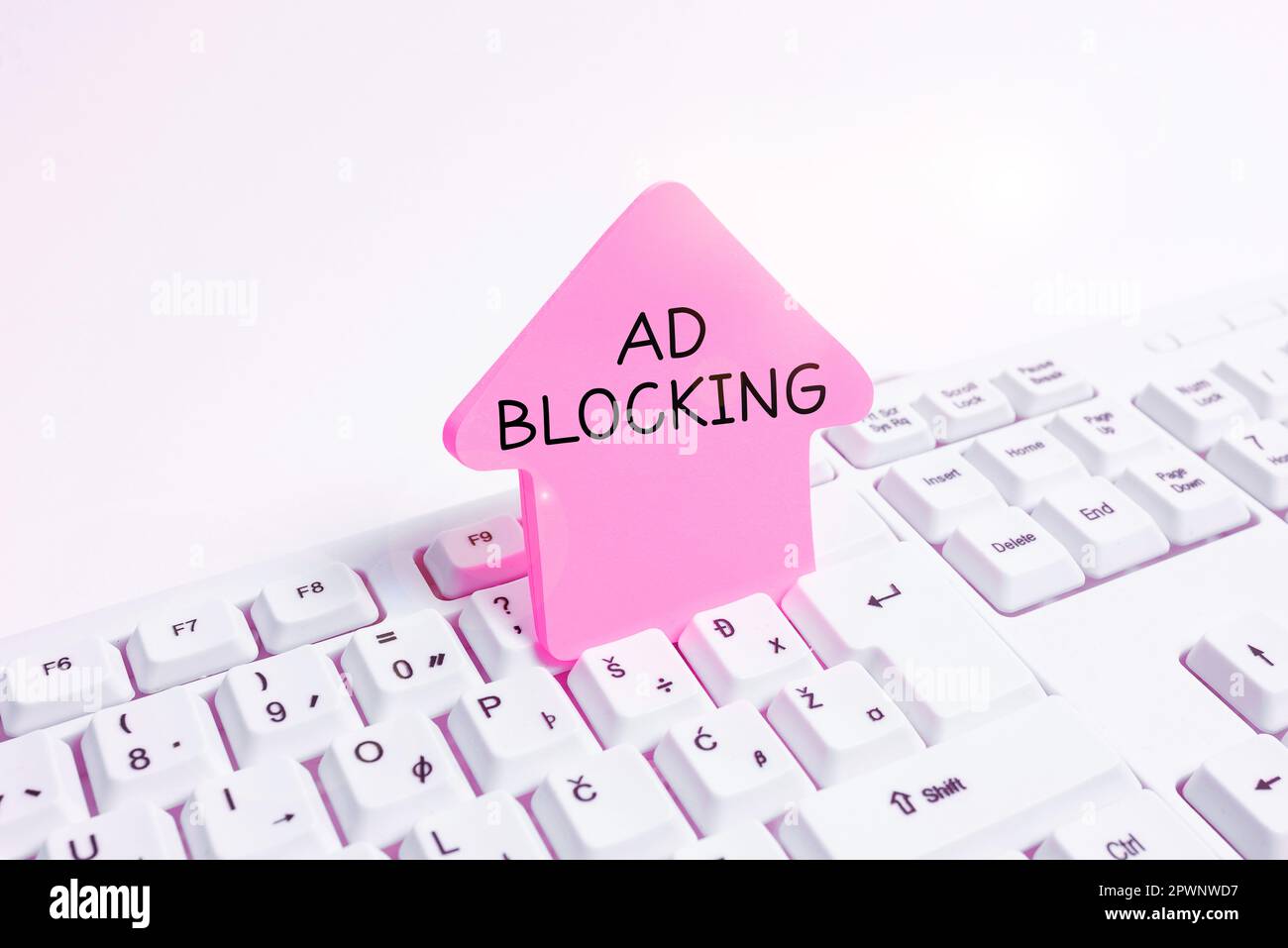 Writing displaying text Ad Blocking, Internet Concept program that will ...