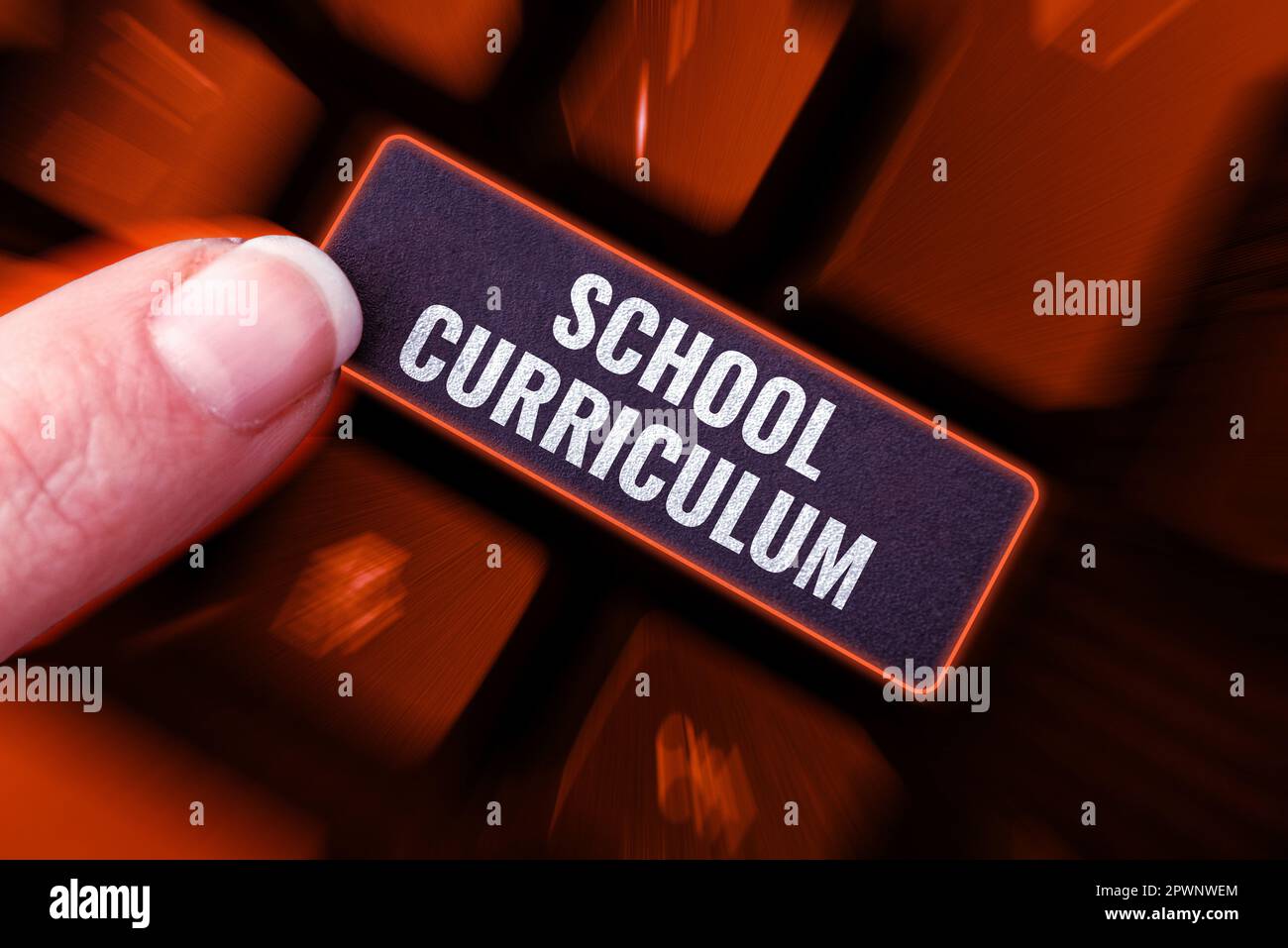 Sign displaying School Curriculum, Concept meaning designed to provide ...