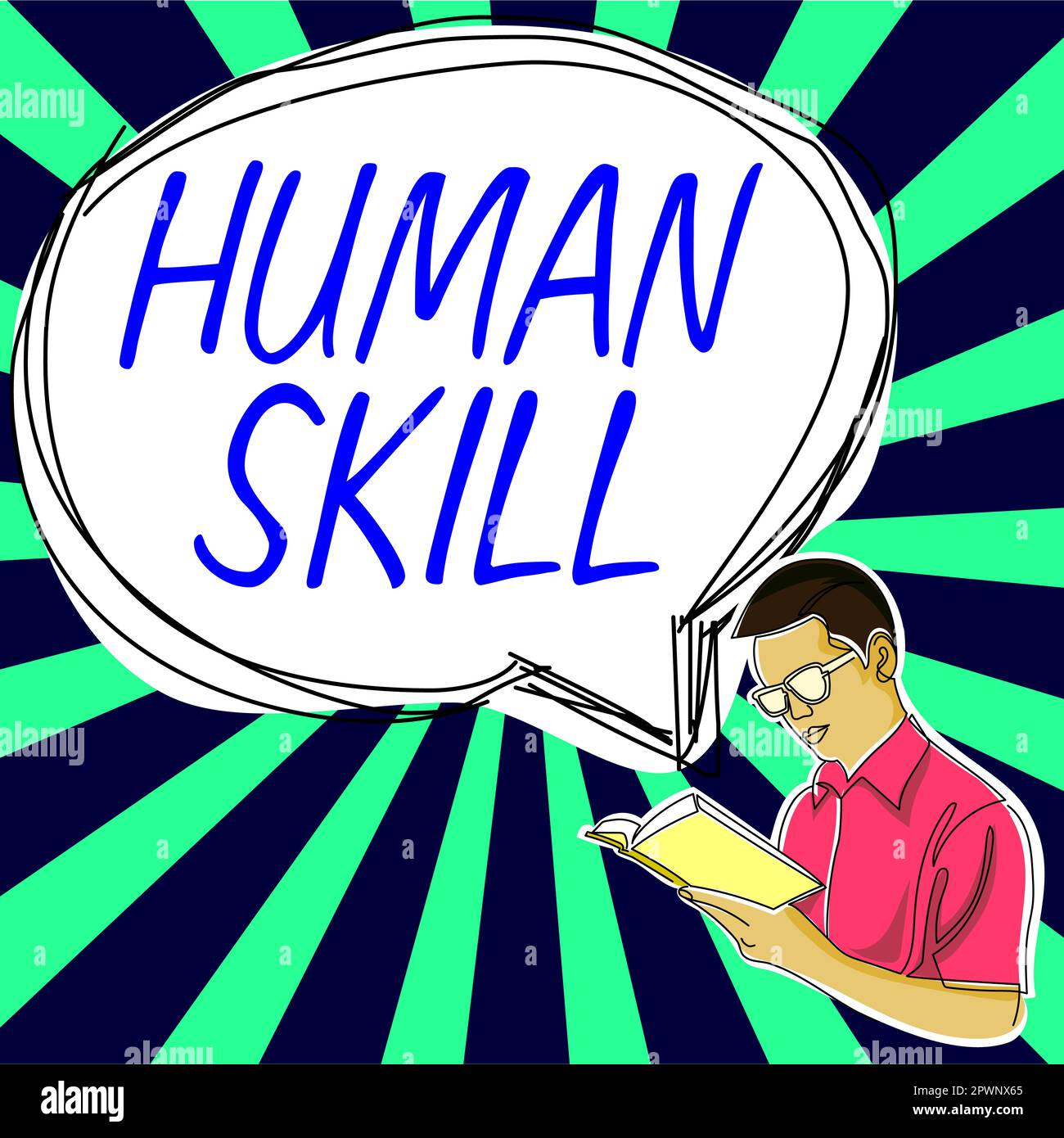 Text caption presenting Human Skill, Business approach involve the ...