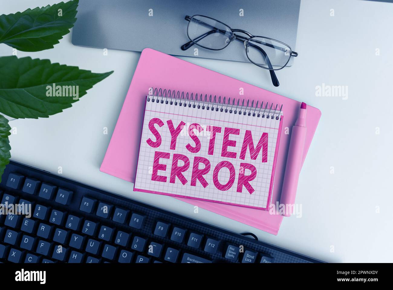 Text caption presenting System Error, Concept meaning Technological ...