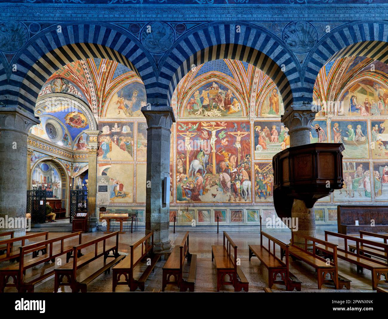 San Gimignano. Tuscany. Italy. The interior of the Collegiata di Santa ...