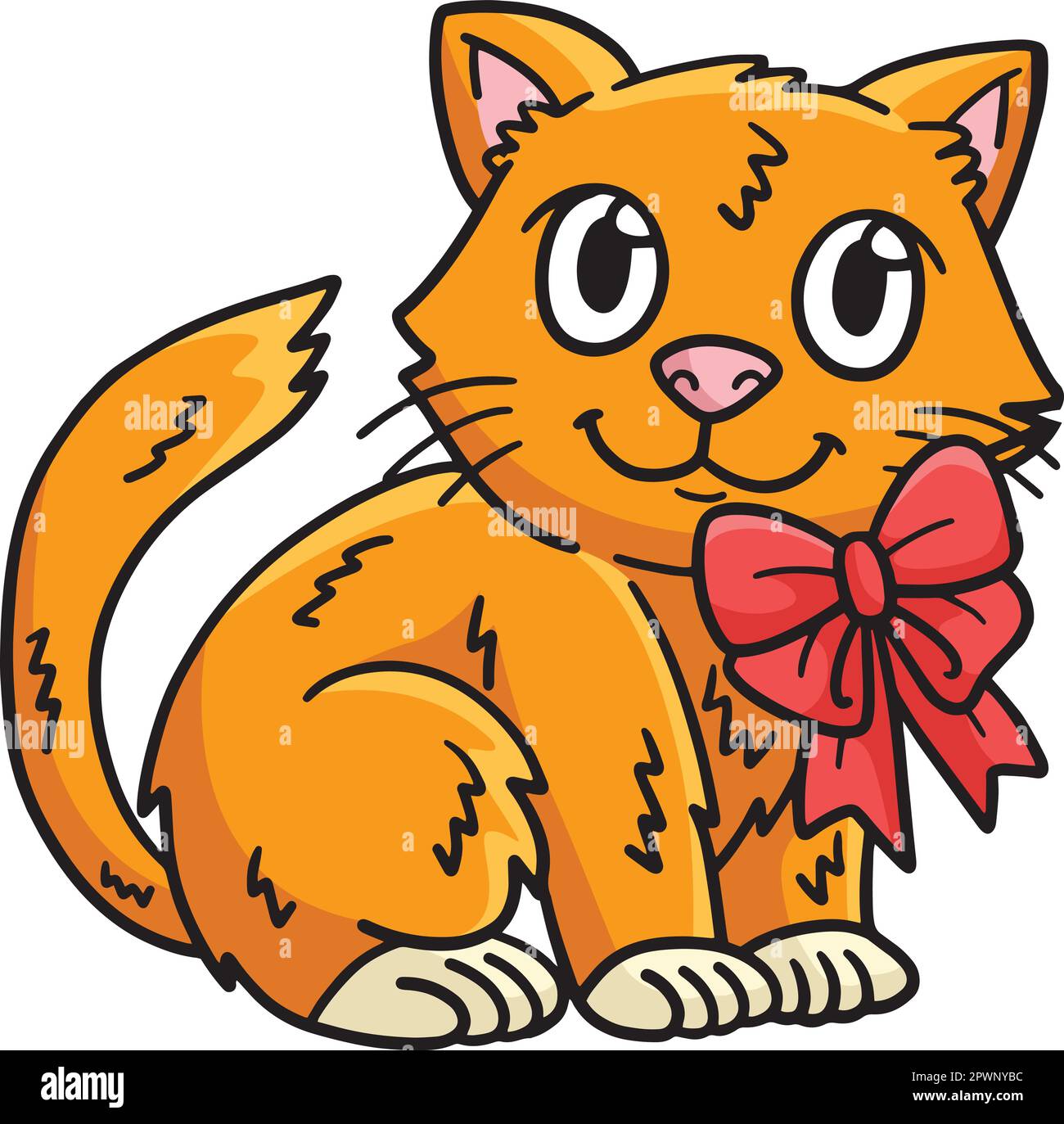 Cute Kitten Cartoon Colored Clipart Illustration Stock Vector Image ...