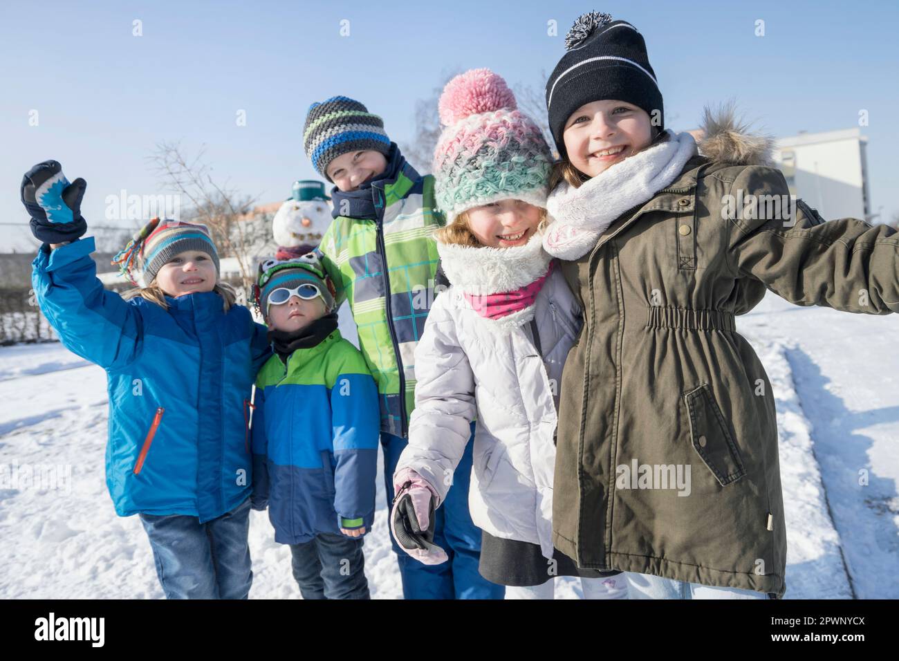 Portrait of children in winter clothes Stock Photo - Alamy