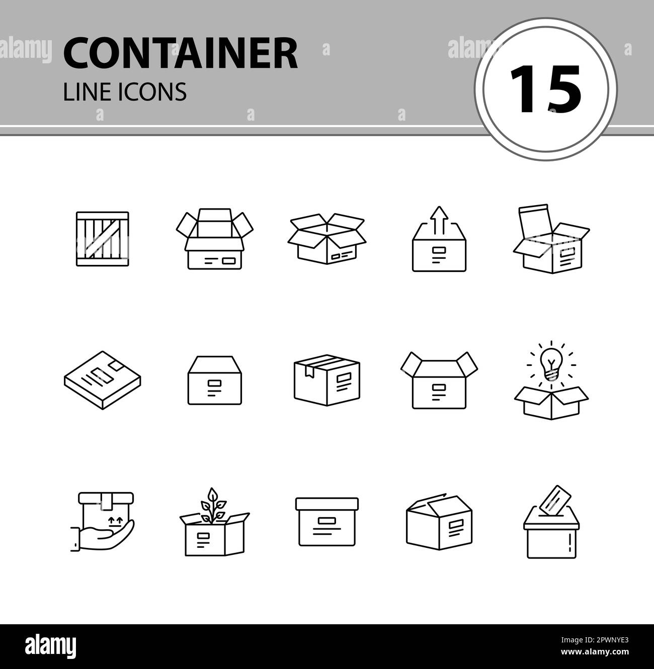 Container line icon set Stock Vector Image & Art - Alamy