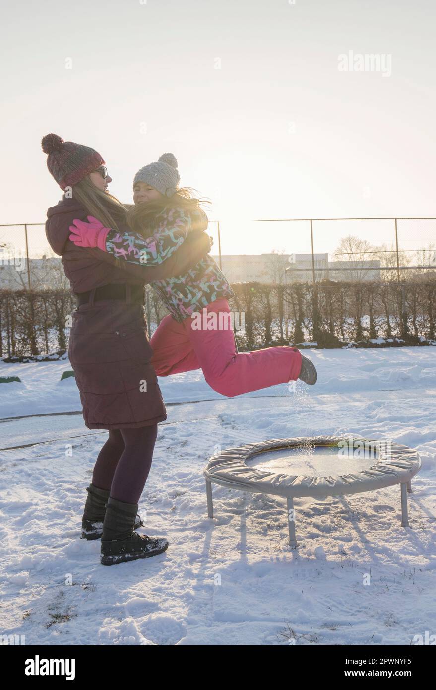 Women on trampoline hi-res stock photography and images - Alamy