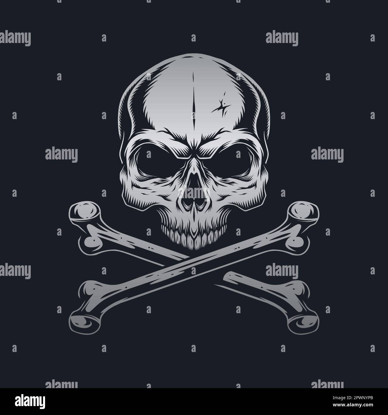 Skull and bones vector design. Editable, resizable, EPS 10, vector ...