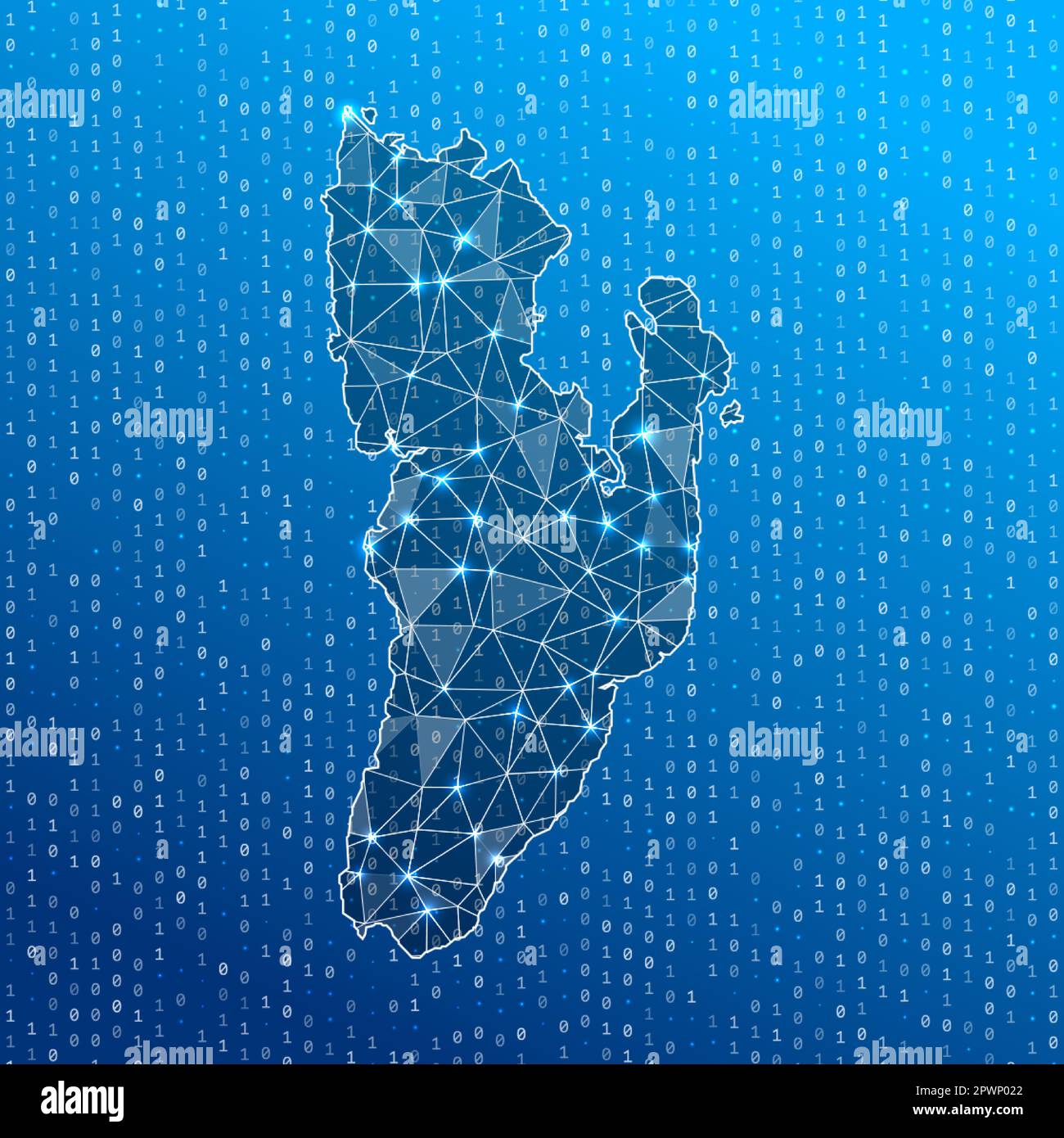 Network map of Kadan Kyun. Island digital connections map. Technology ...