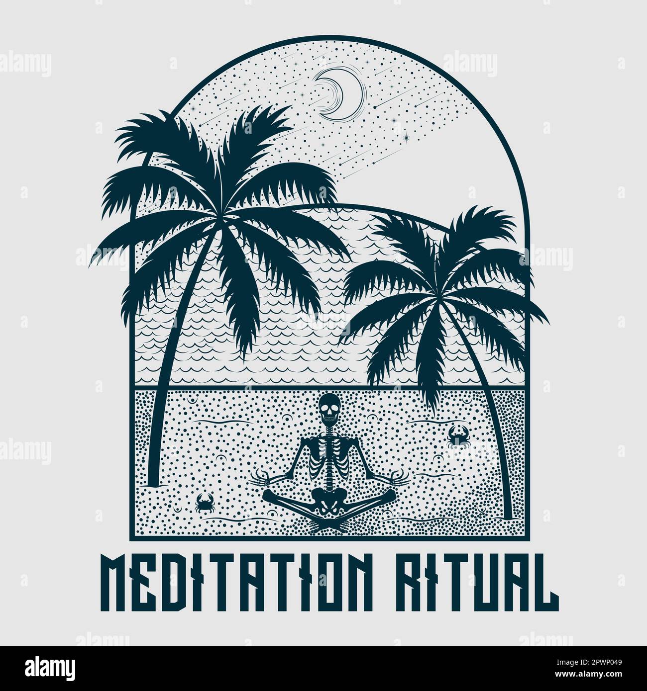 Ocean and beach panoramic landscape design. Editable, resizable, EPS 10 ...