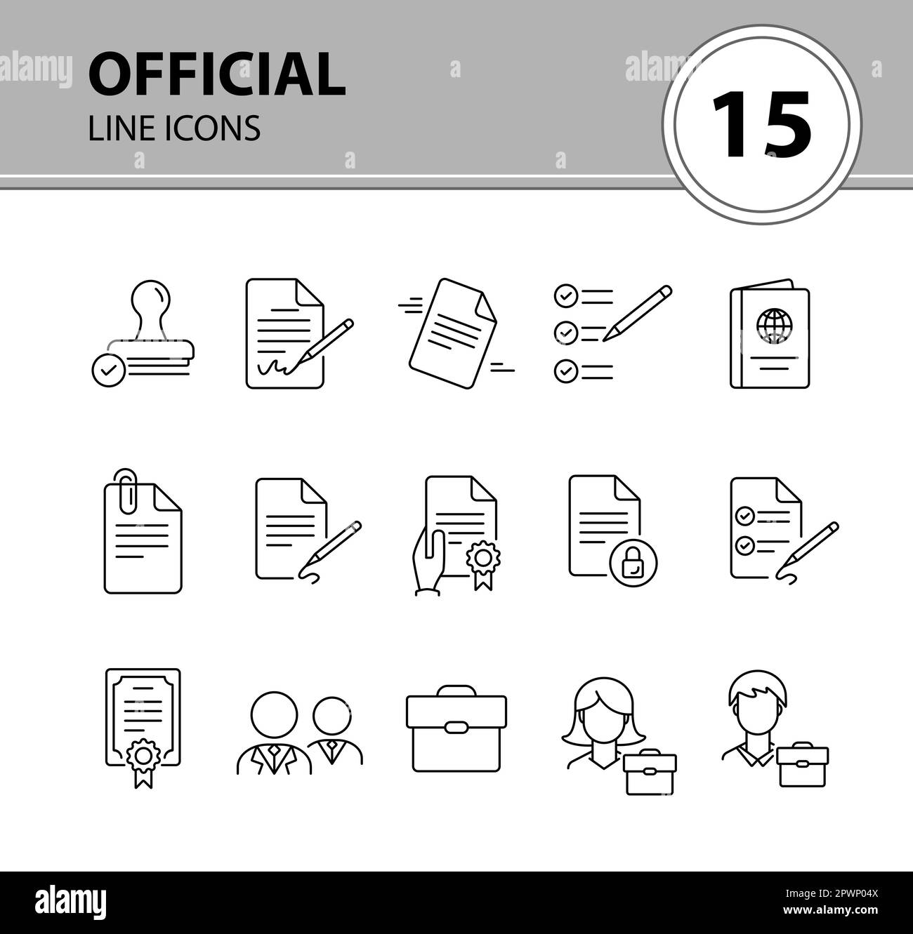 Official line icon set Stock Vector Image & Art - Alamy