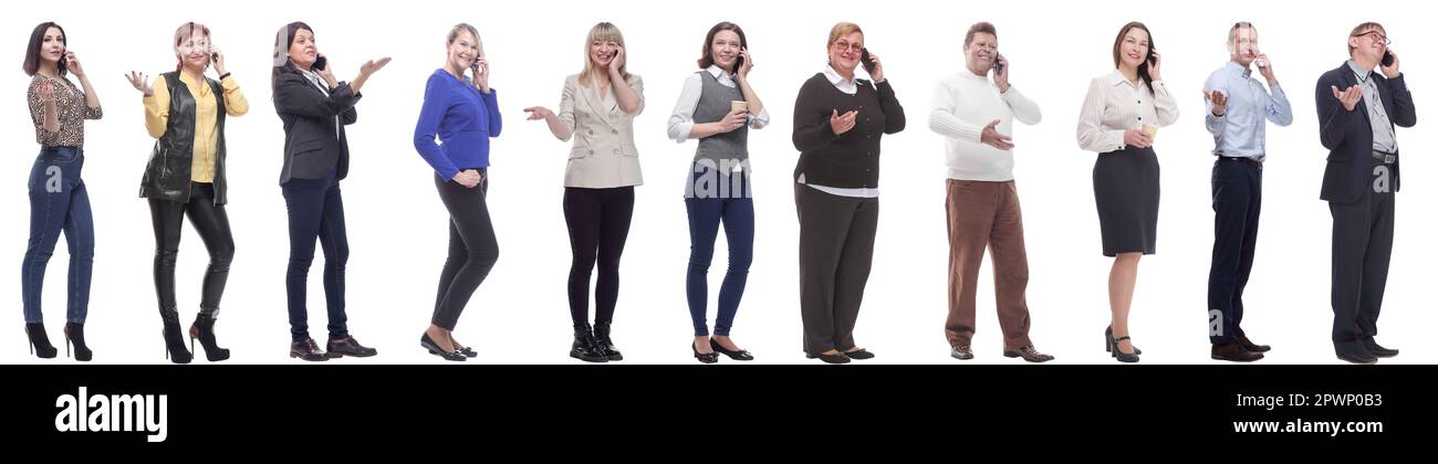 group of people holding phone in hand isolated Stock Photo - Alamy