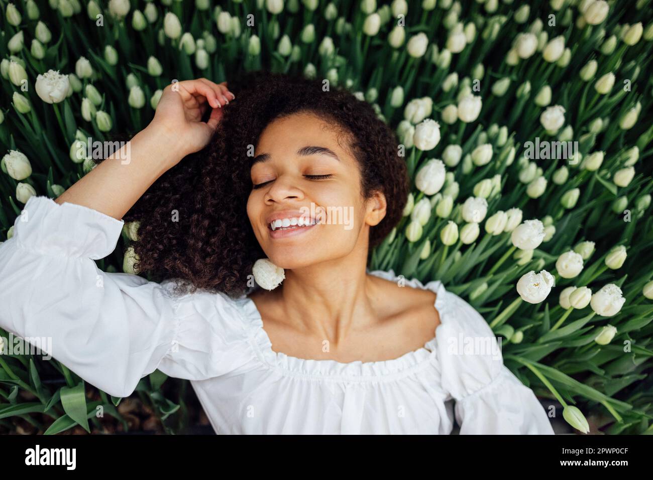 Close up of female portrait of cute charming african ethnicity girl ...