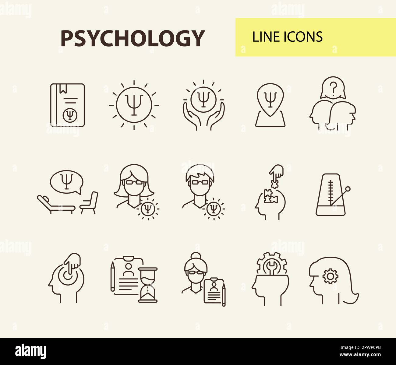 Psychology line icon set Stock Vector Image & Art - Alamy