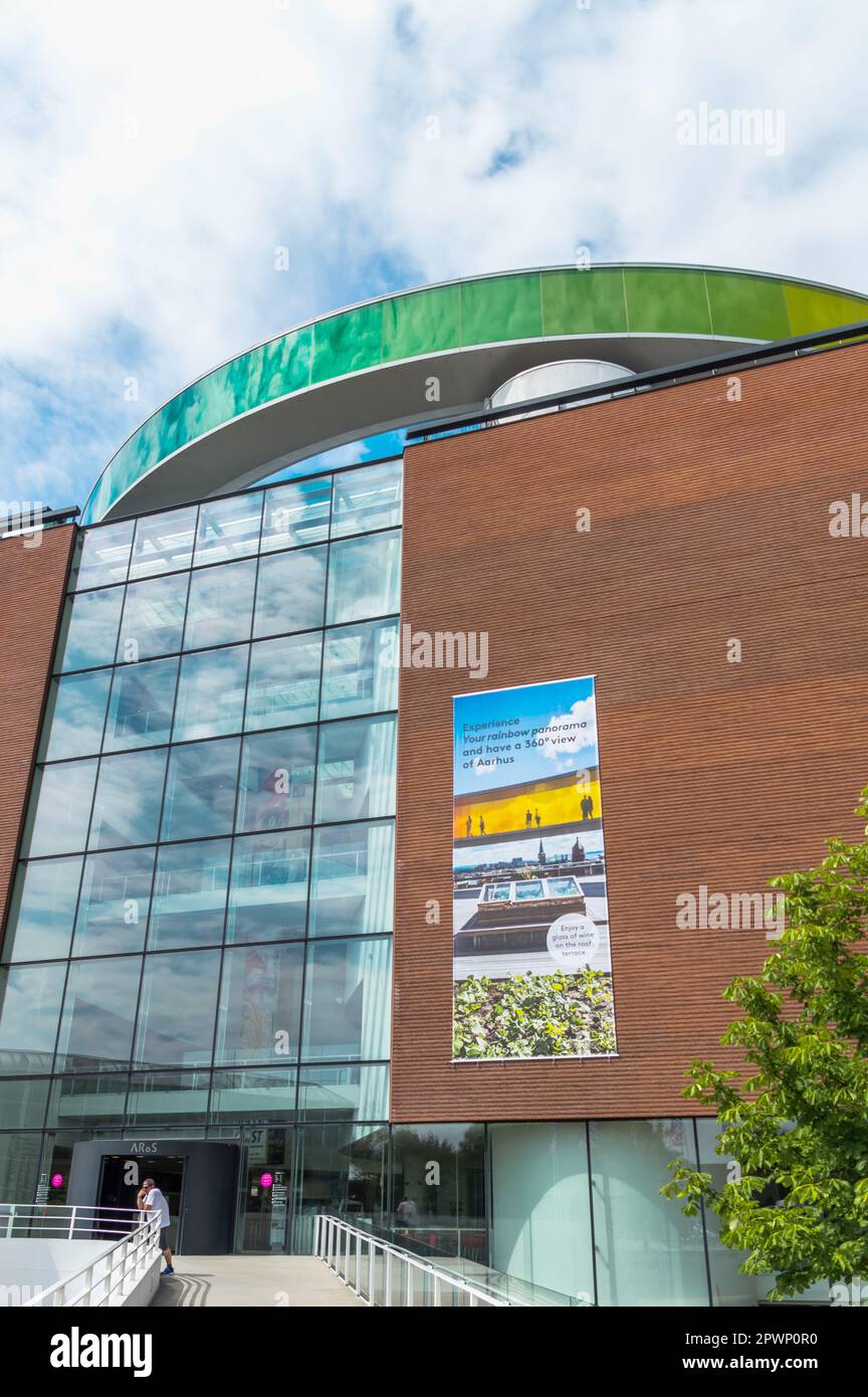 Modern building of the ARoS Aarhus Kunstmuseum, one of the most popular ...