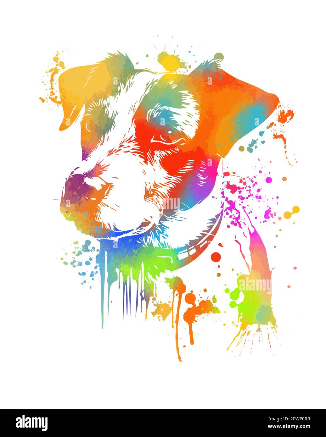 Jack russel terrier - vector for t-shirt, colorful logo and template ...
