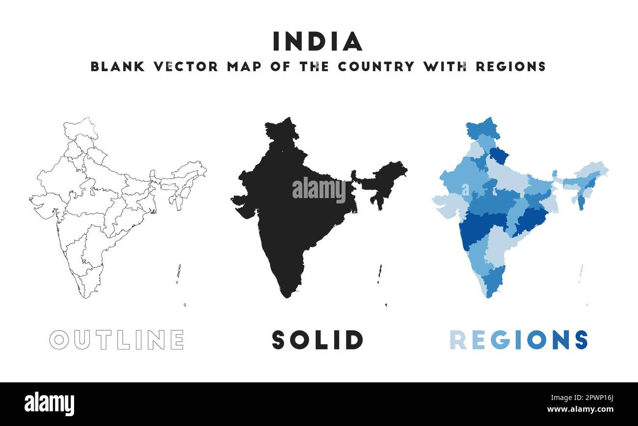 India map. Borders of India for your infographic. Vector country shape ...