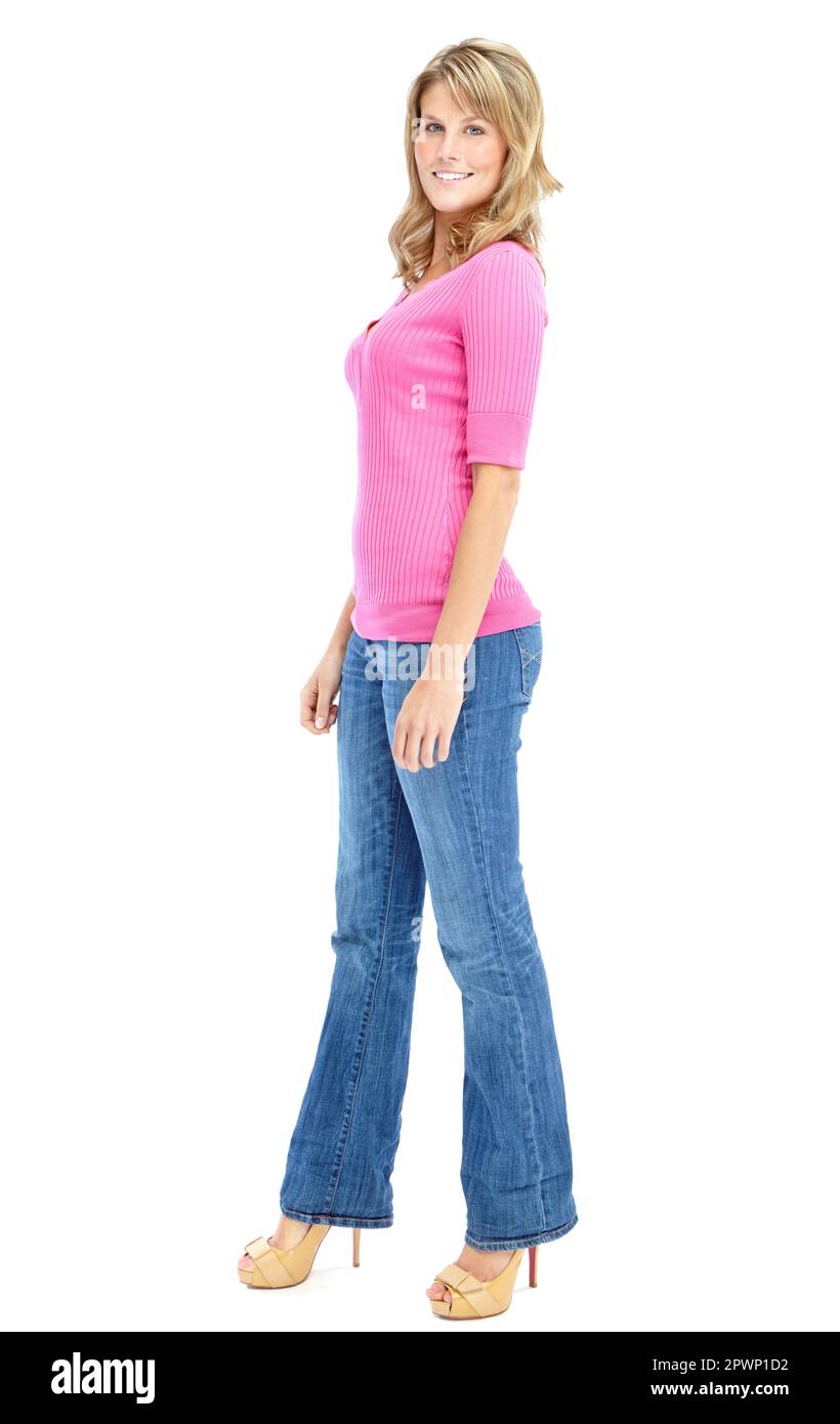 Statuesque young woman. Full length of a statuesque young woman ...