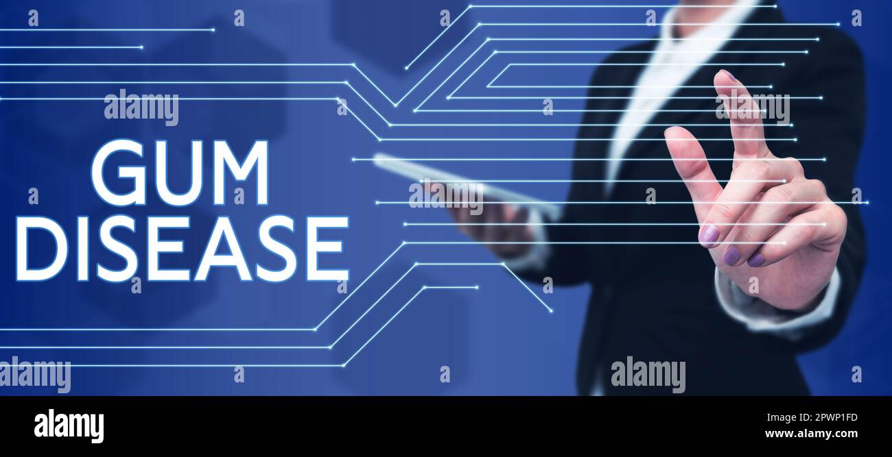 Conceptual caption Gum Disease, Business overview Inflammation of the ...