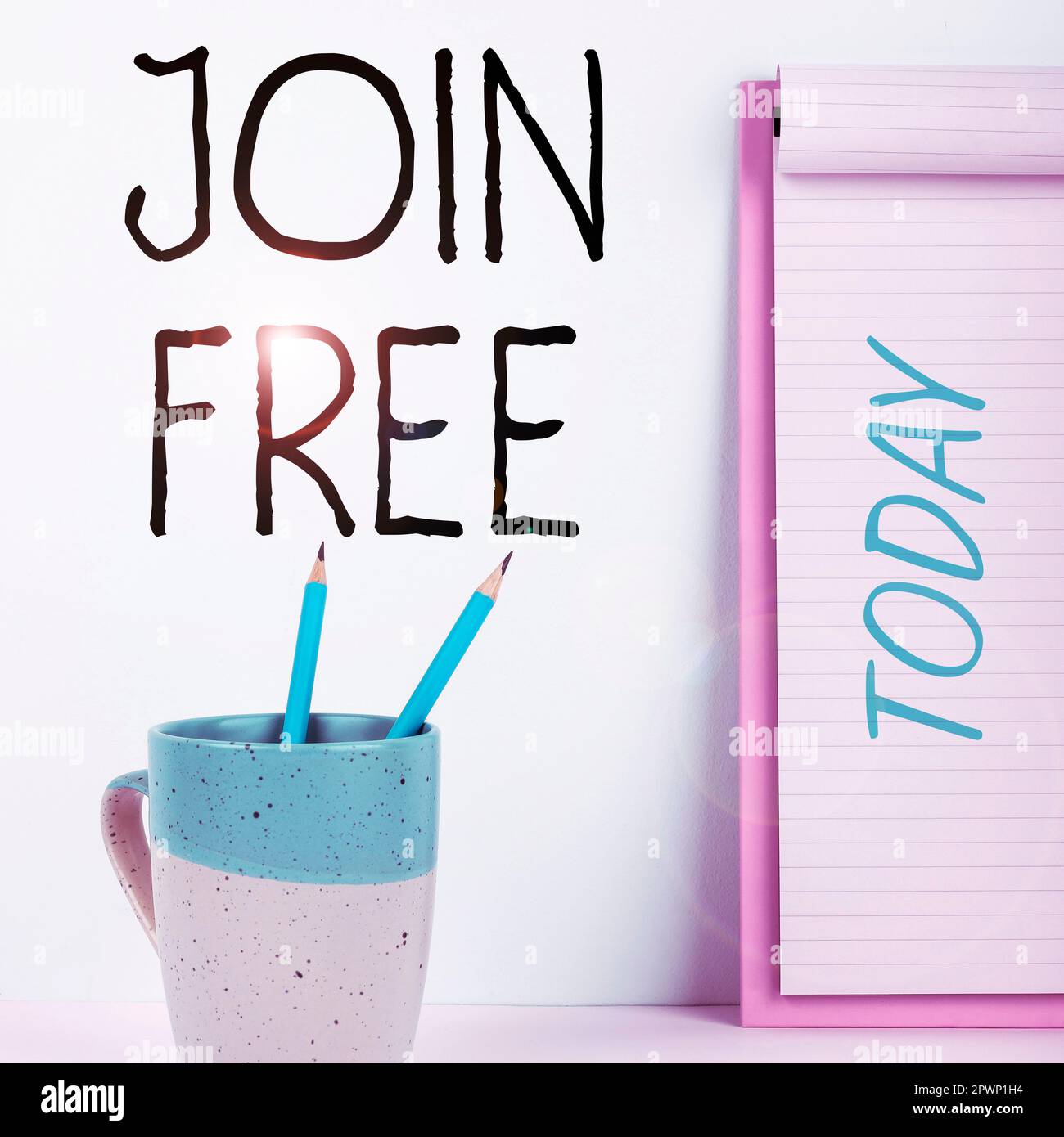 Conceptual caption Join Free, Business showcase the act or an instance ...