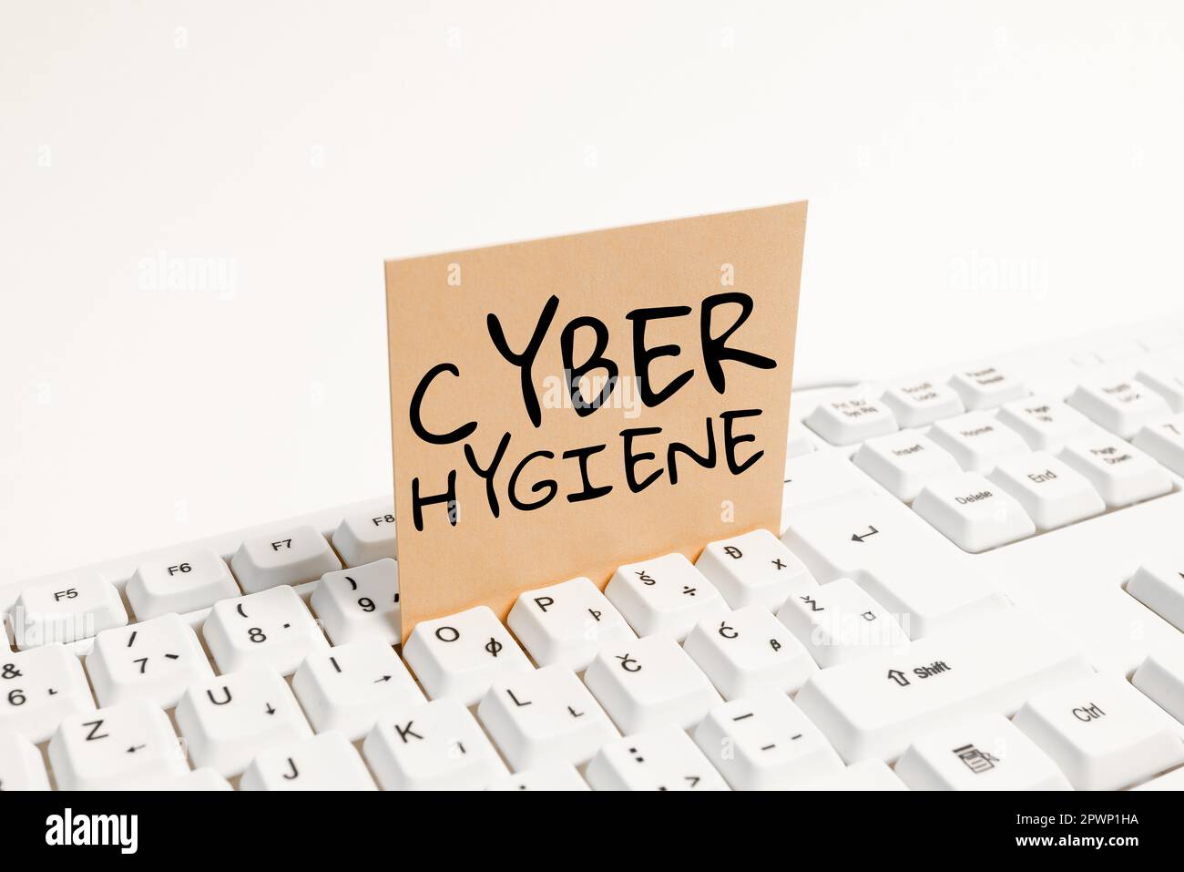 Hand writing sign Cyber Hygiene, Word for steps that computer users ...