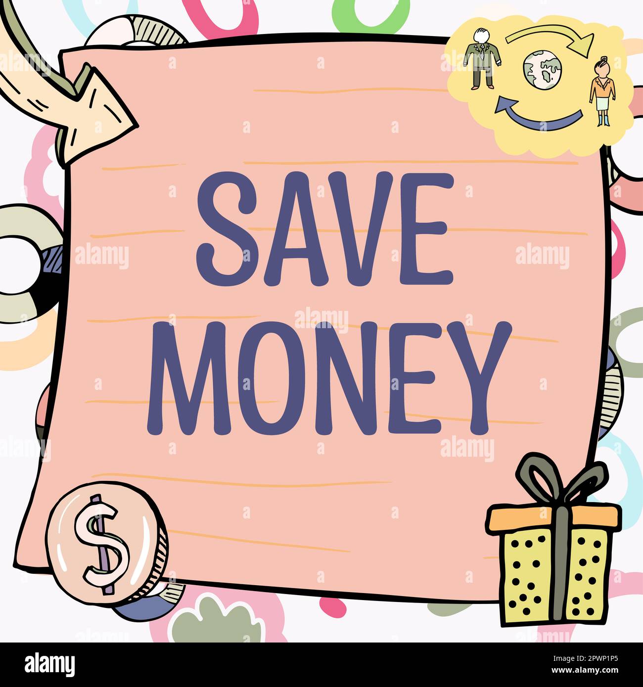 Conceptual display Save Money, Word Written on store some of your cash ...