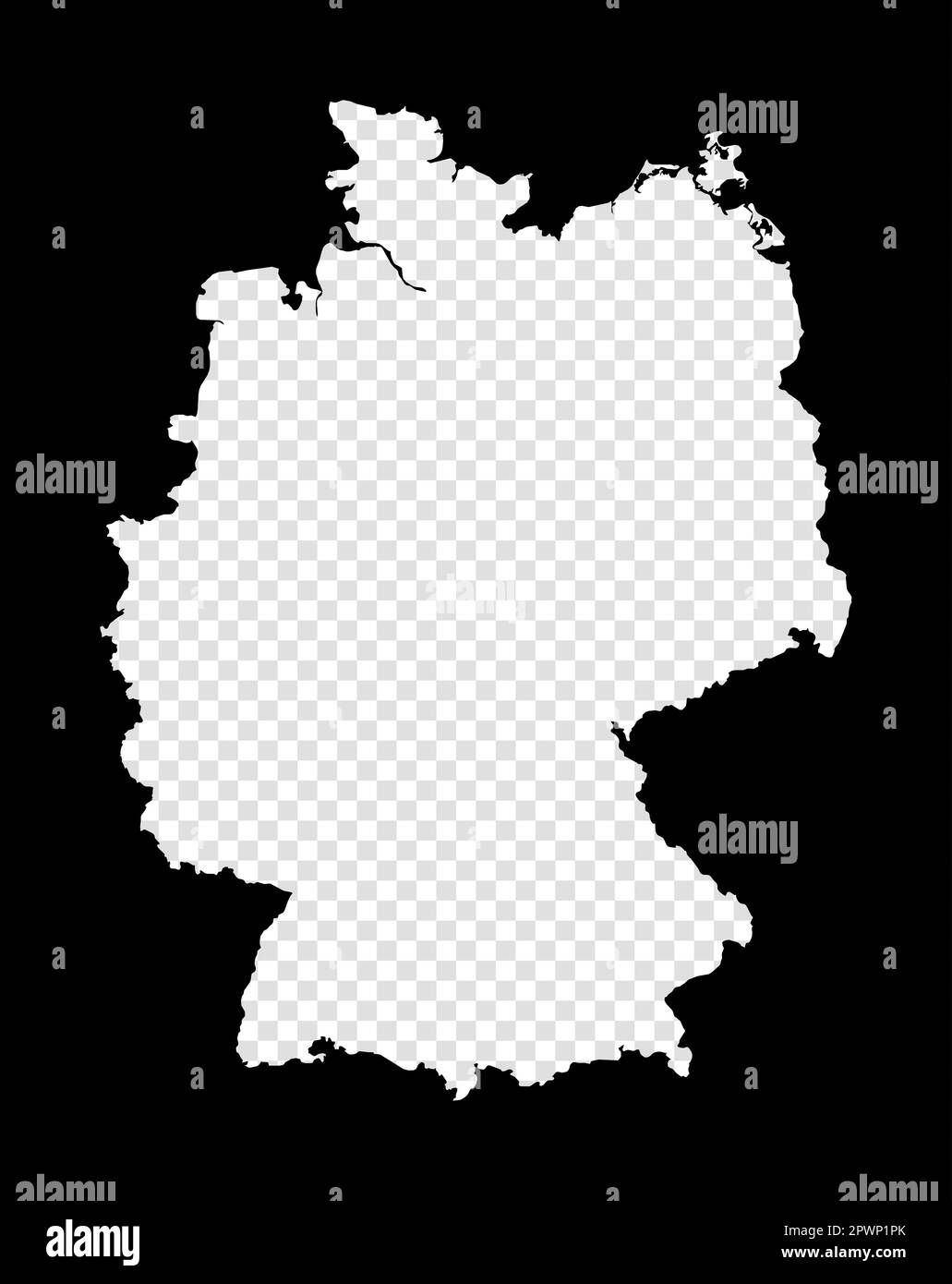 Stencil map of Germany. Simple and minimal transparent map of Germany ...