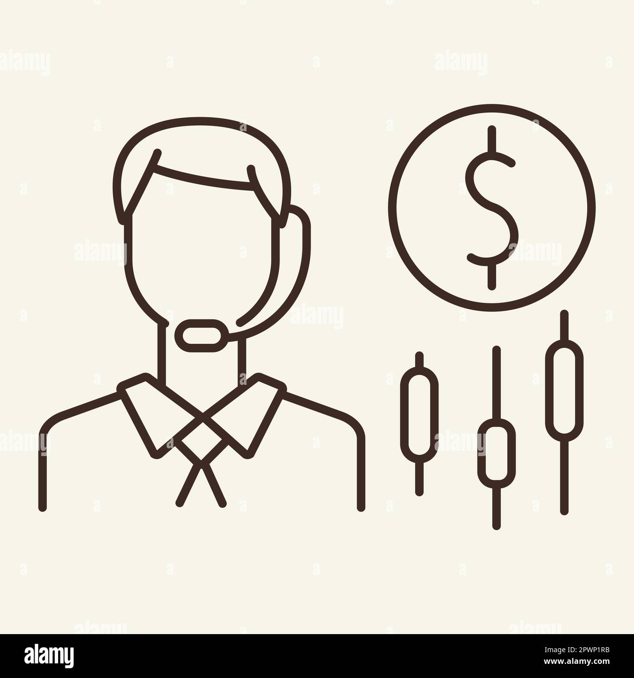 Broker line icon Stock Vector Image & Art - Alamy