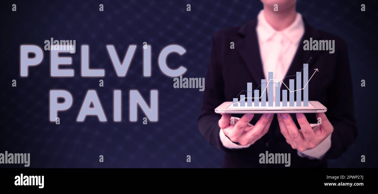 Handwriting text Pelvic Pain, Word for Pain perceived in the area of ...