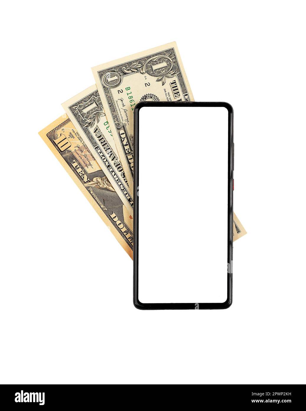 Mobile phone screen mockup, smartphone display mock-up and money ...
