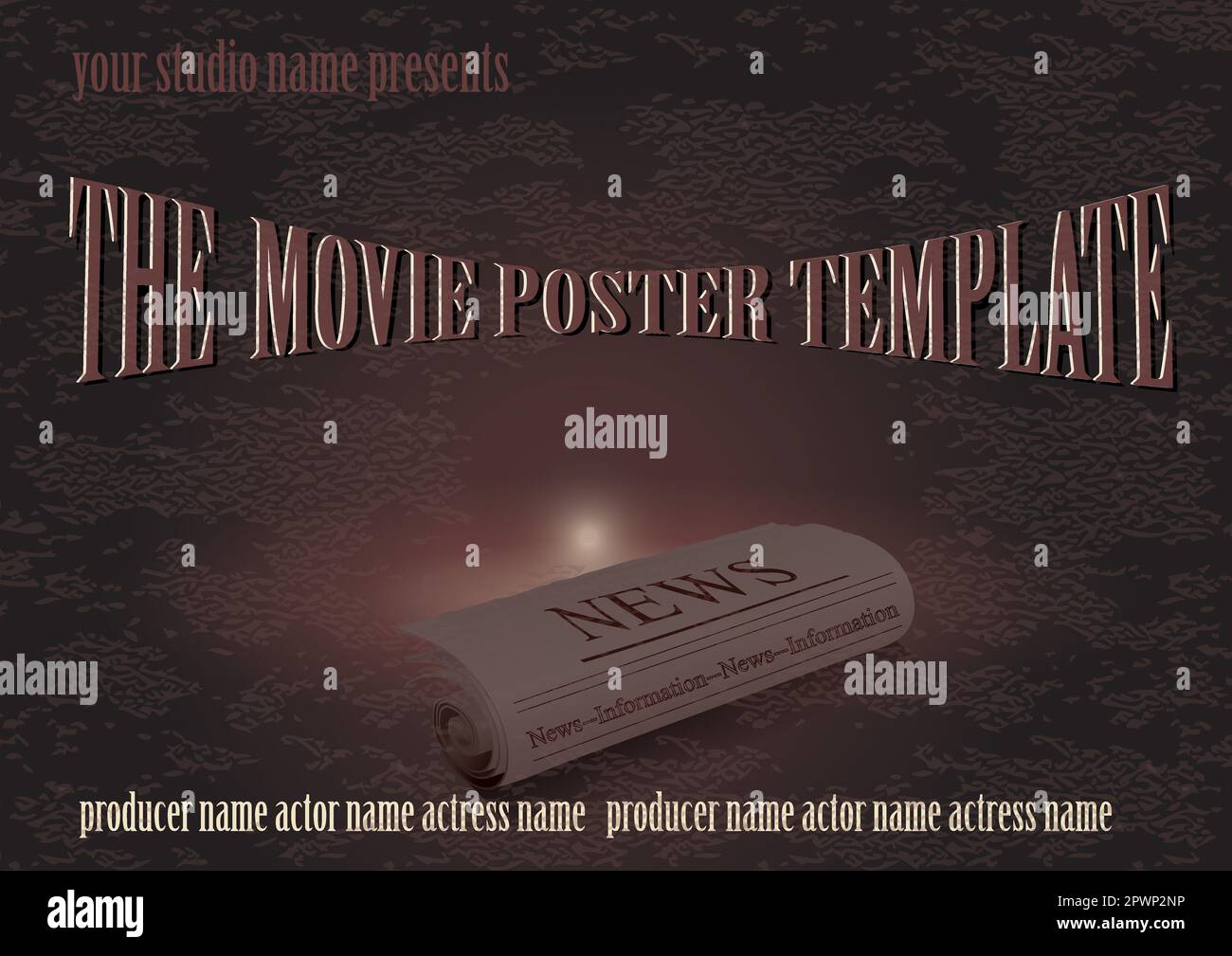 movie poster template vector illustration Stock Photo - Alamy