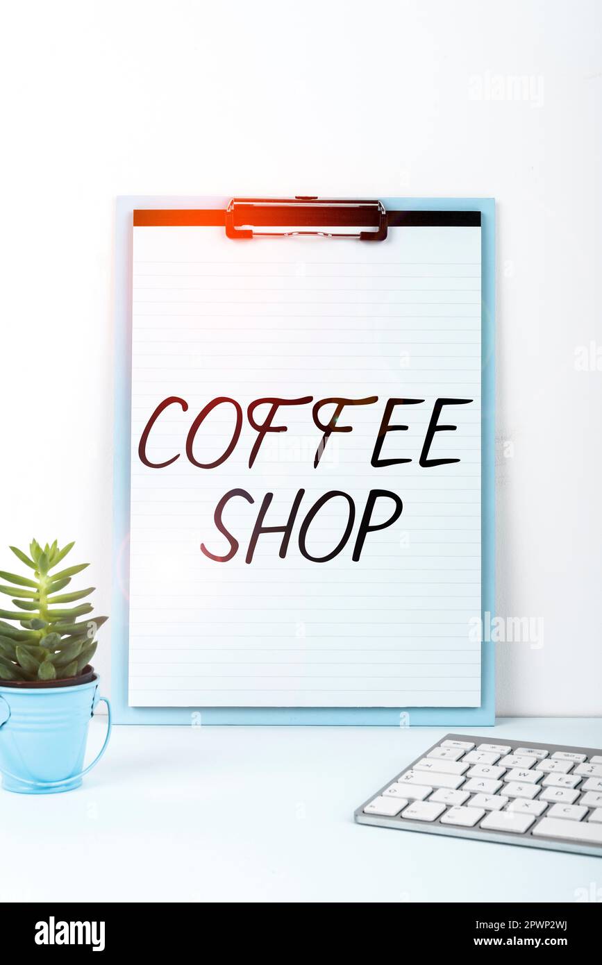 Conceptual display Coffee Shop, Business overview small informal ...