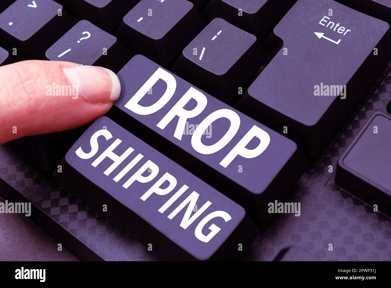 Conceptual display Drop Shipping, Business showcase to send goods from ...