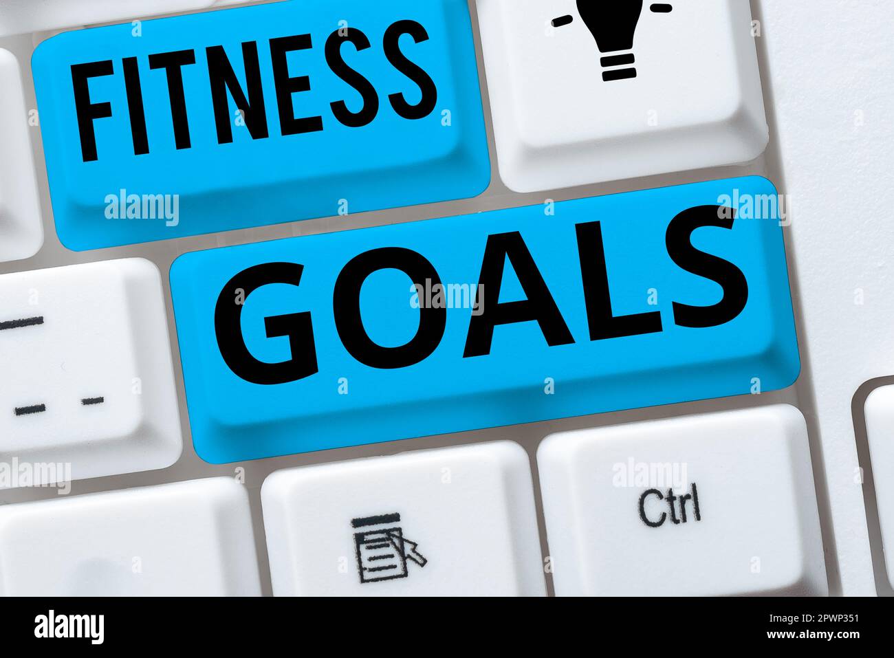 Text caption presenting Fitness Goals, Word Written on Loose fat Build ...