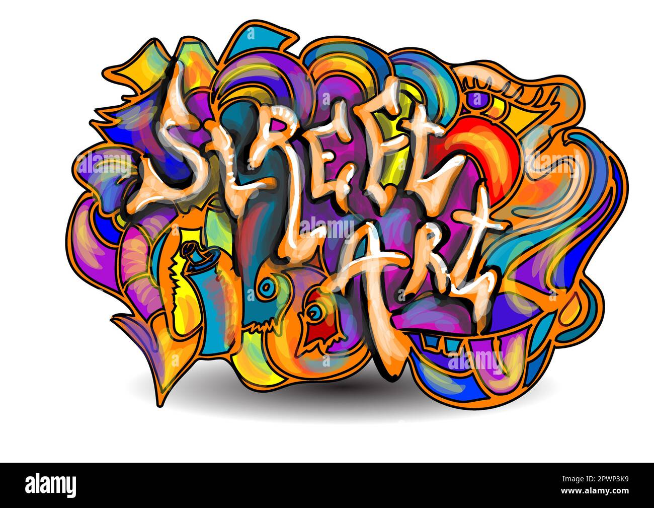 street art vector illustration isolated on white background Stock Photo ...