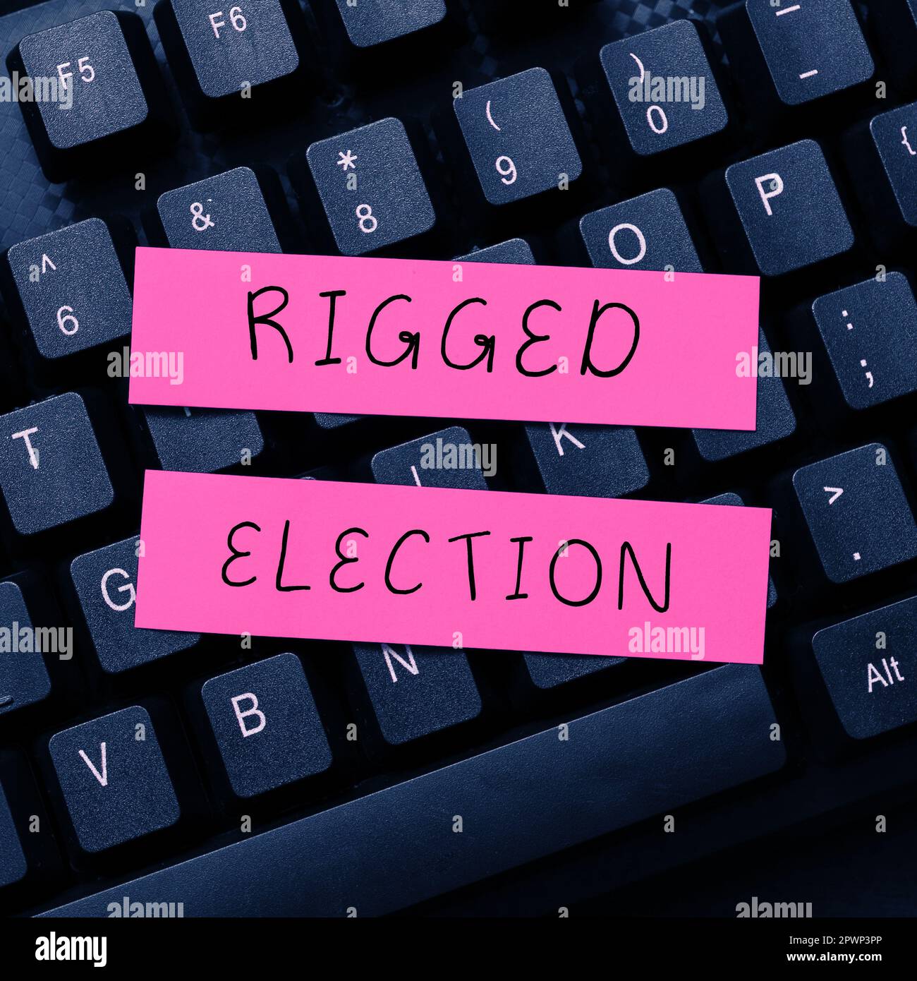 Text caption presenting Rigged Election, Internet Concept Manage ...