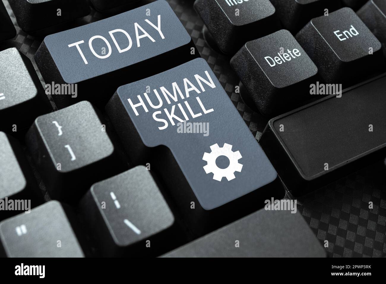 Text caption presenting Human Skill, Word for involve the ability to ...