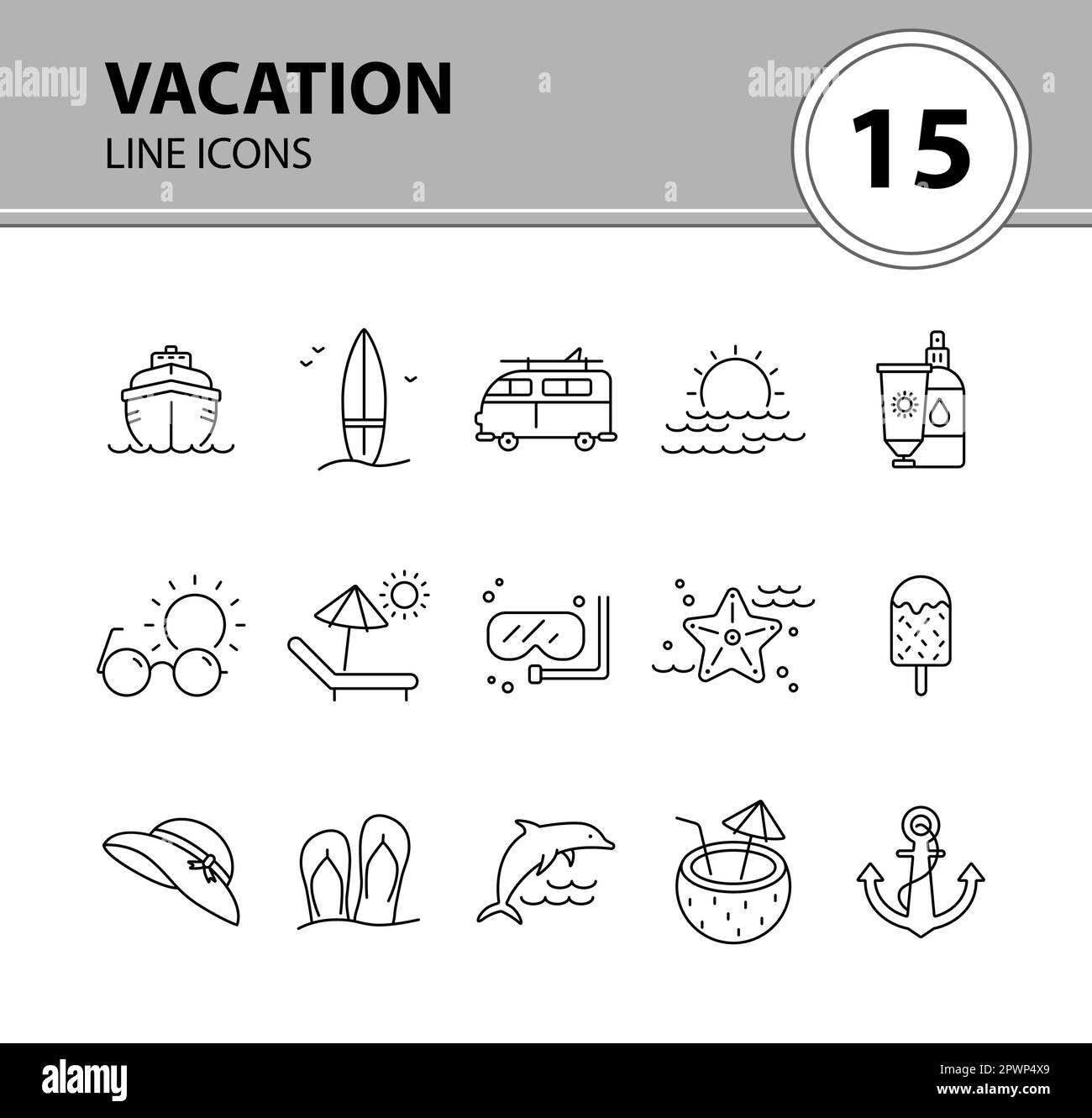 Line sun sea minimal Black and White Stock Photos & Images - Alamy