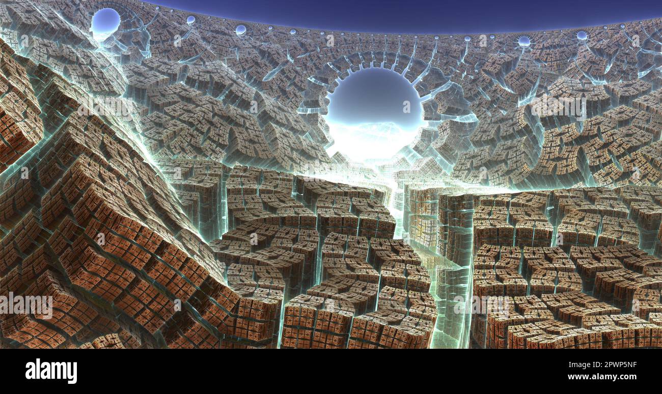 the surface of an alien planet under an alien sun 3d rendering Stock ...