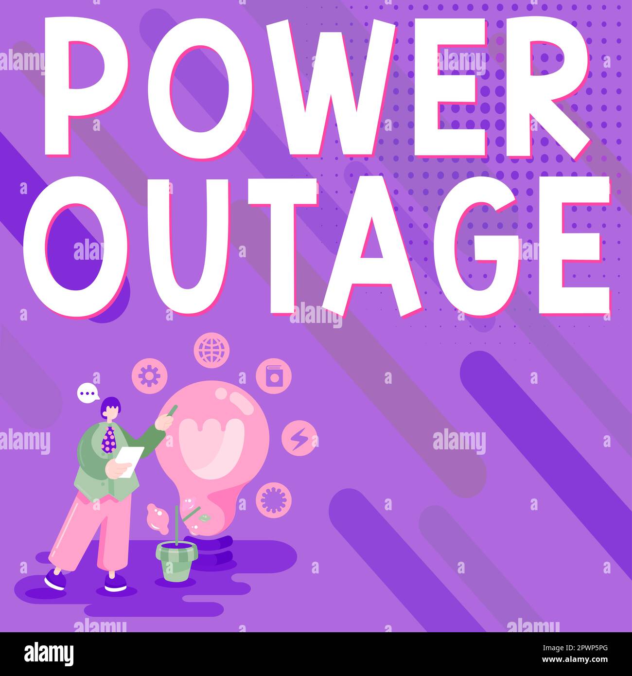 Hand writing sign Power Outage, Word for The ability to influence peers ...