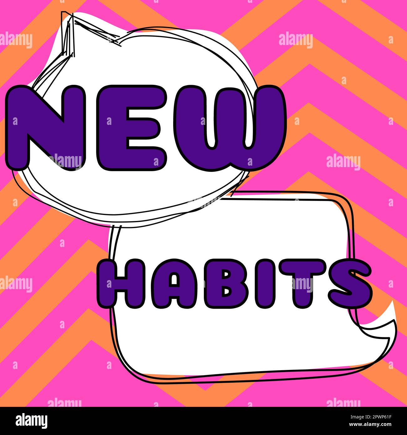 Conceptual display New Habits, Business overview change the routine of ...