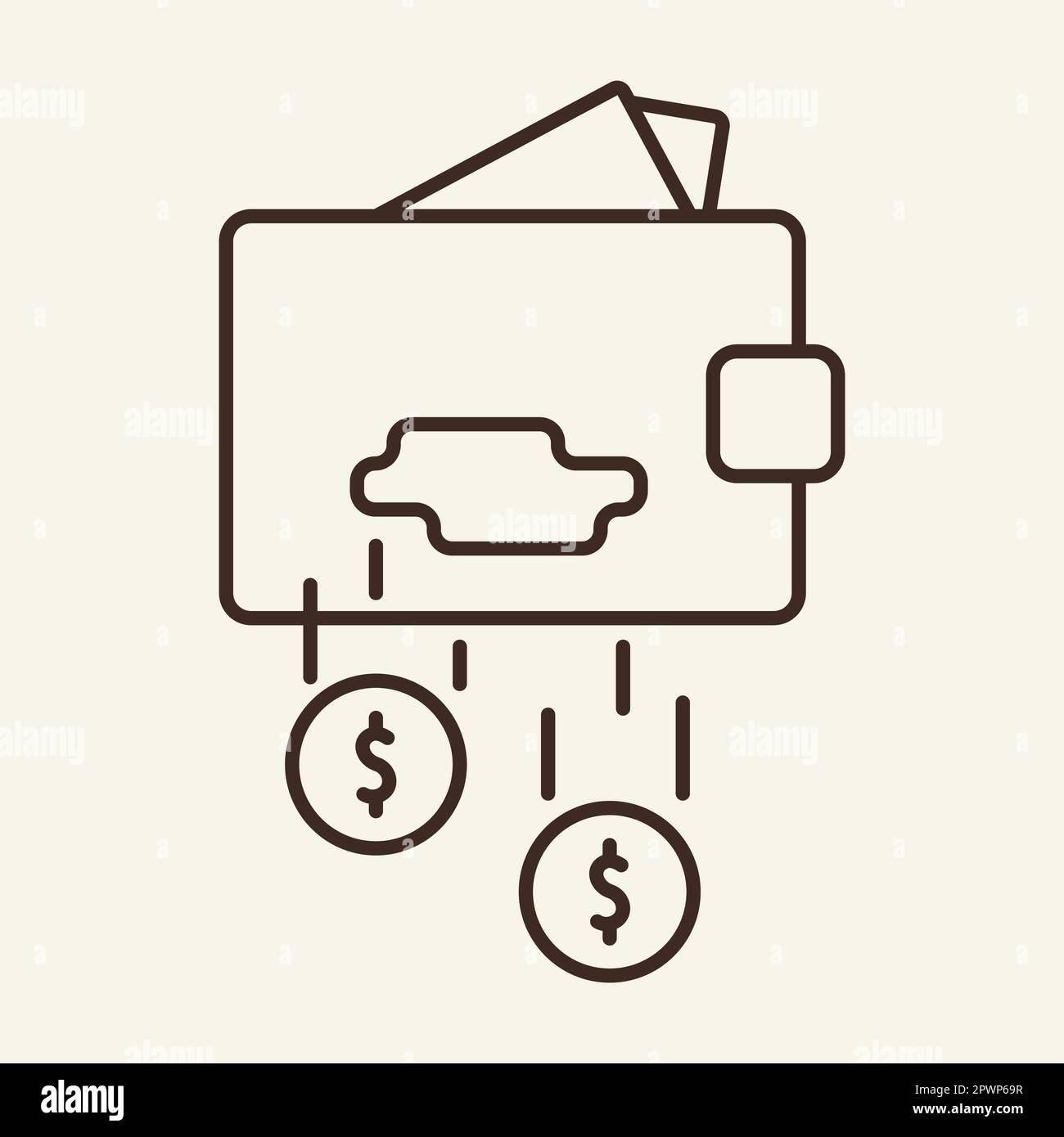 Torn money purse Stock Vector Images - Alamy