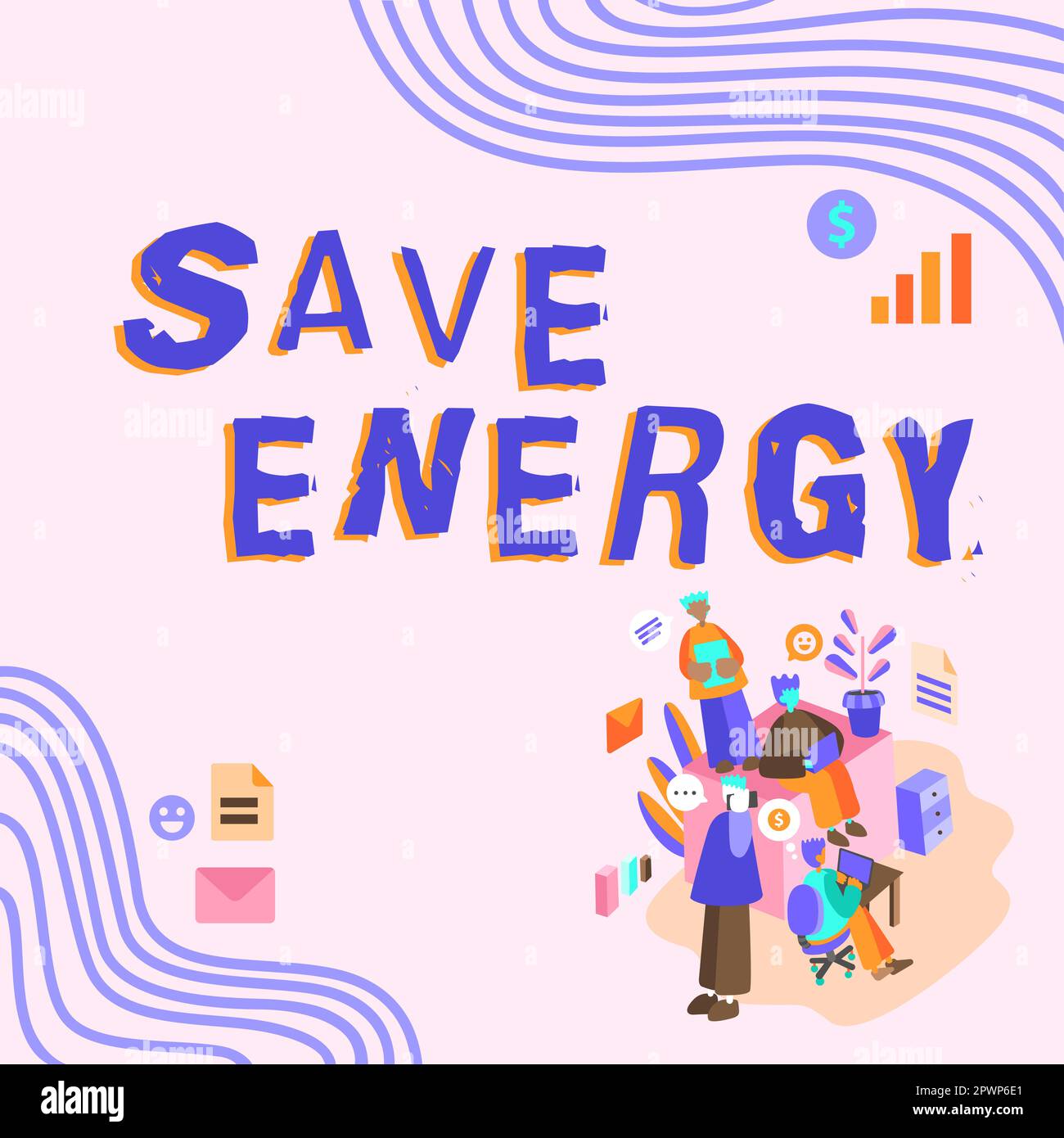 Text sign showing Save Energy, Word for decreasing the amount of power ...