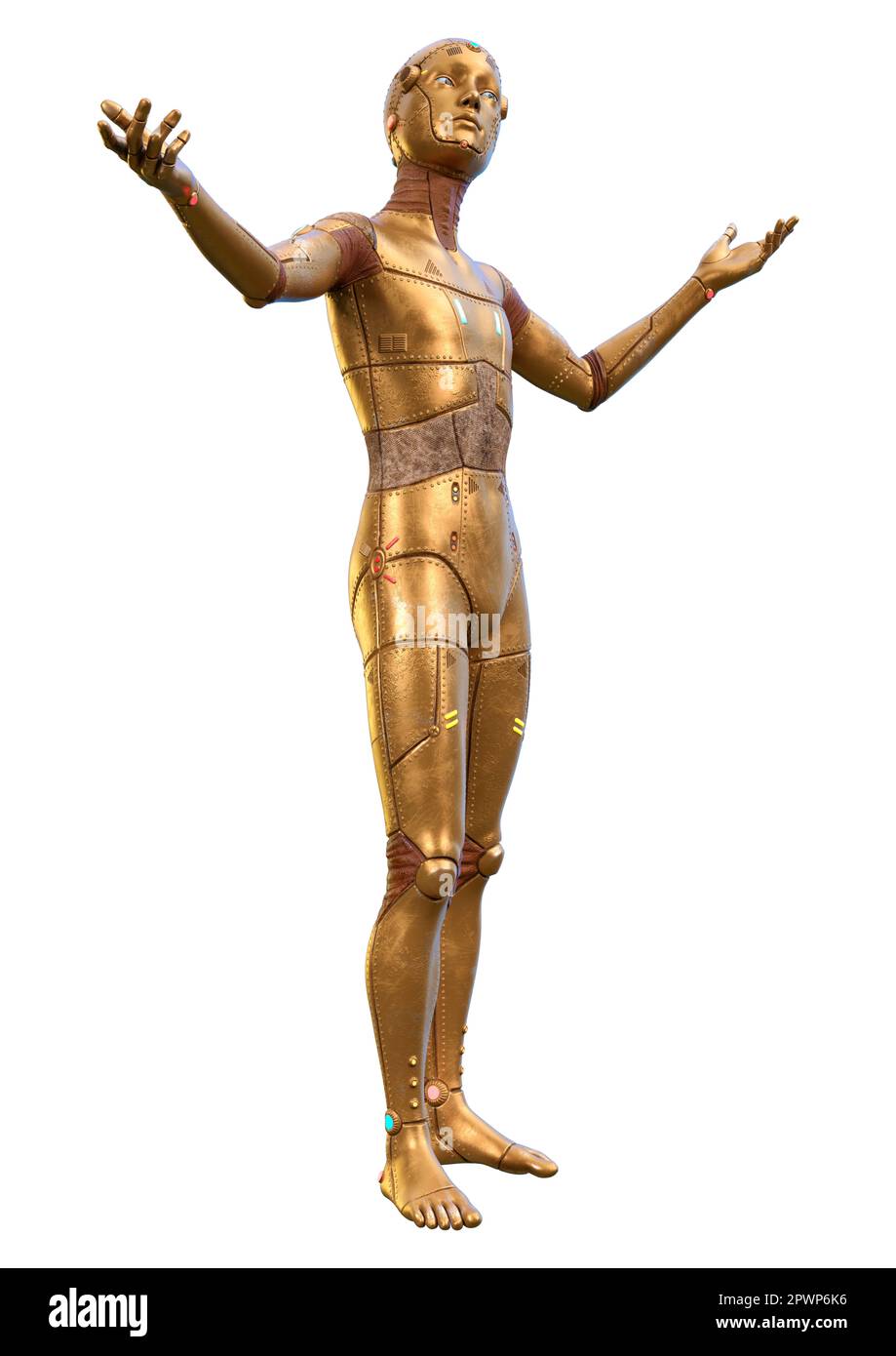3D rendering of a male robot isolated on white background Stock Photo ...