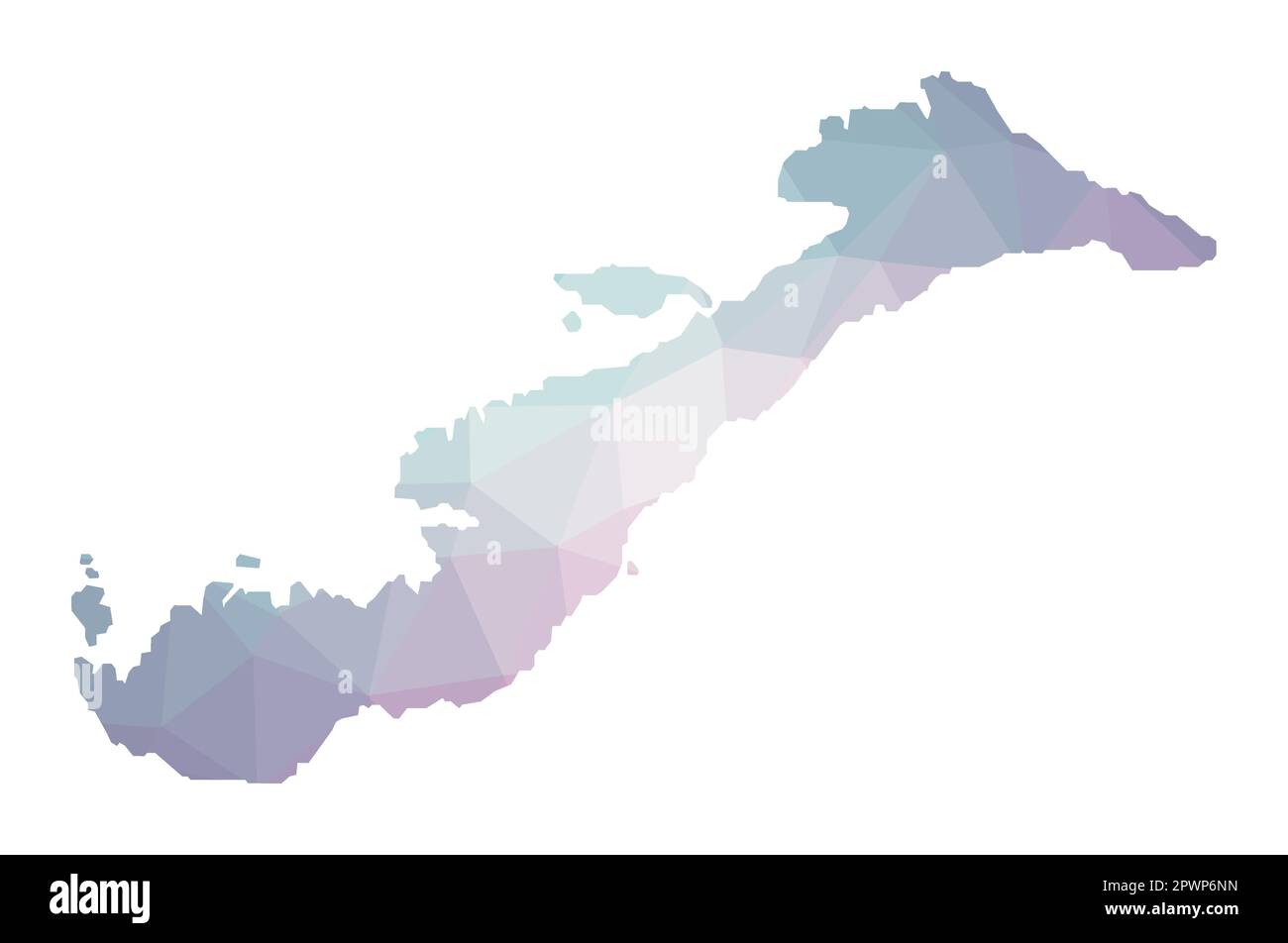Polygonal map of Amorgos. Geometric illustration of the island in ...